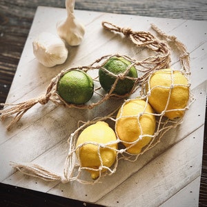 Macrame Garlic Lemon (S Size) Orange Onion (L Size) Hanging Bag ...