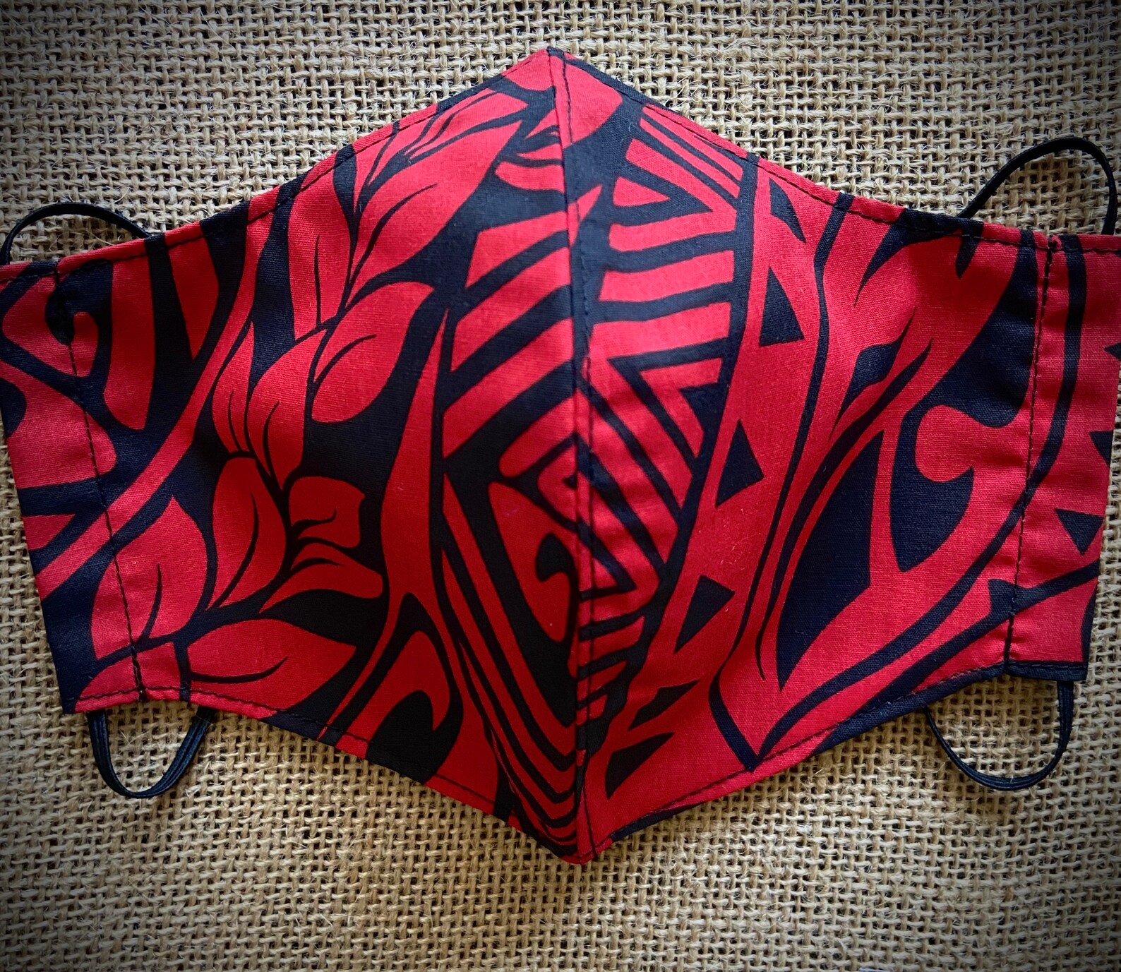 Polynesian Native Print Mask red/blue/blackwhite | Etsy