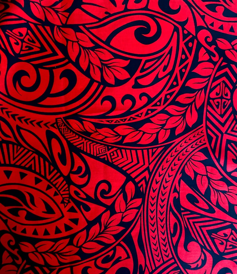 Polynesian Native Print Mask red/blue/blackwhite | Etsy