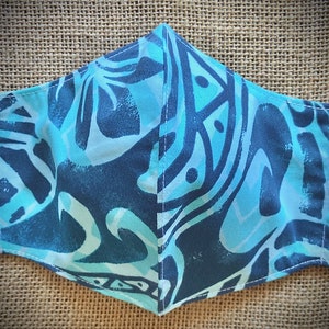 Polynesian Native Print Mask red/blue/blackwhite | Etsy