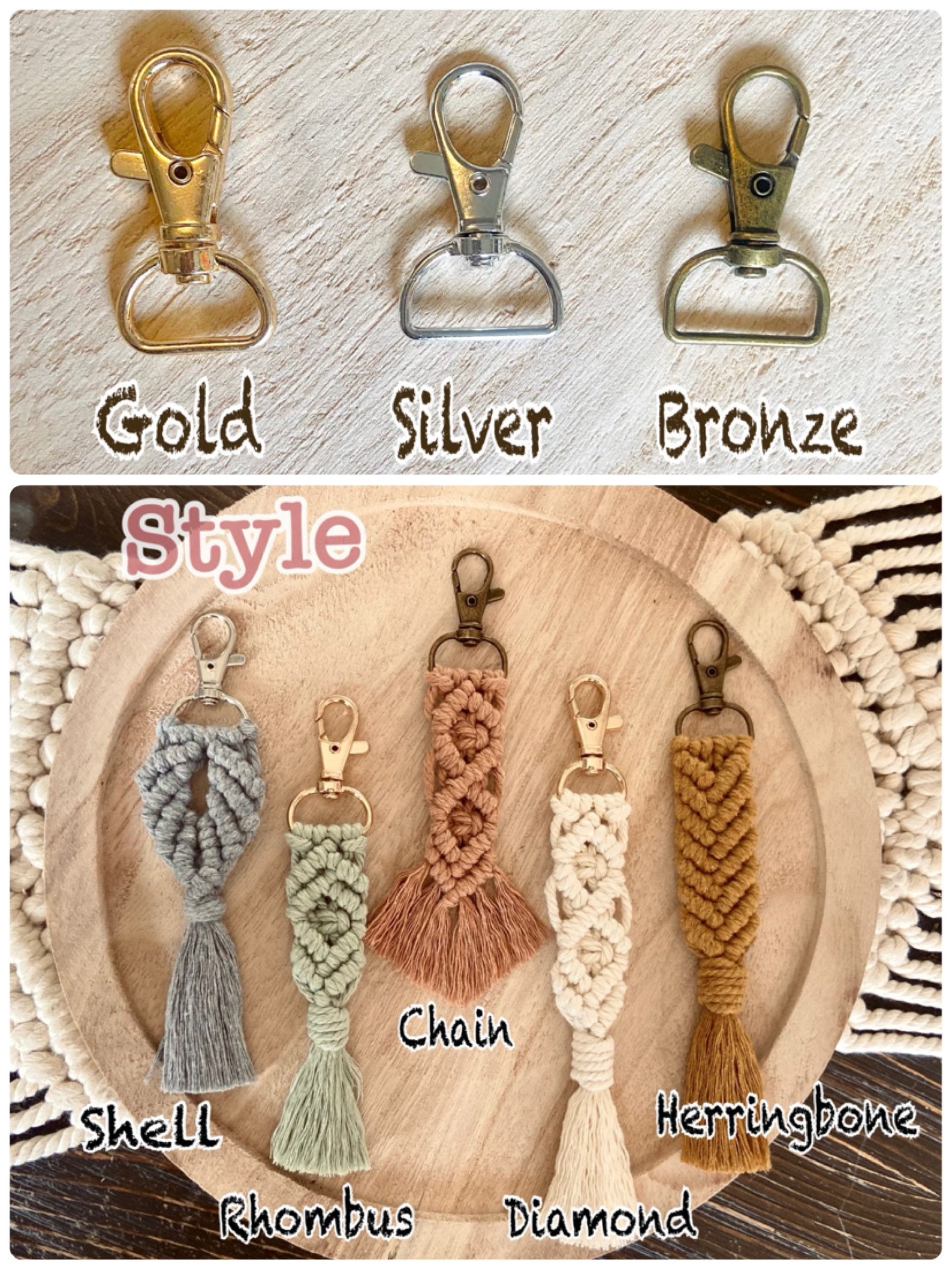 27 Colors / Macrame Keychain / Macrame Charm / Boho Style / Bridesmaid ...