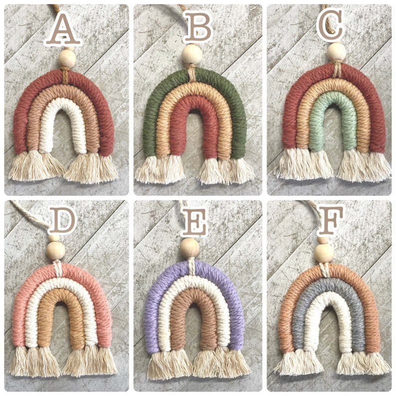 Personalised Macrame Rainbow / Macrame Rainbow Car Charm / Custom ...