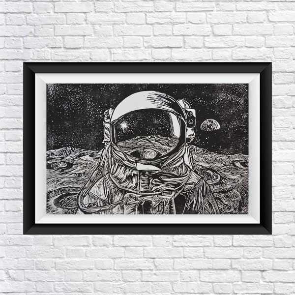 Linocut People Print - Etsy