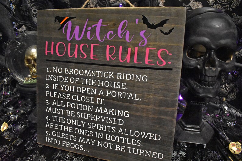 Witch House Rules Sign - Etsy