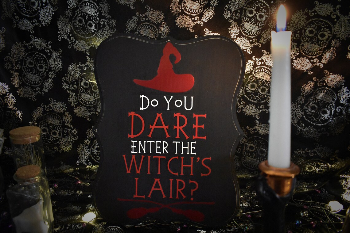 Do You Dare Enter the Witches Lair Wooden Plaque - Etsy