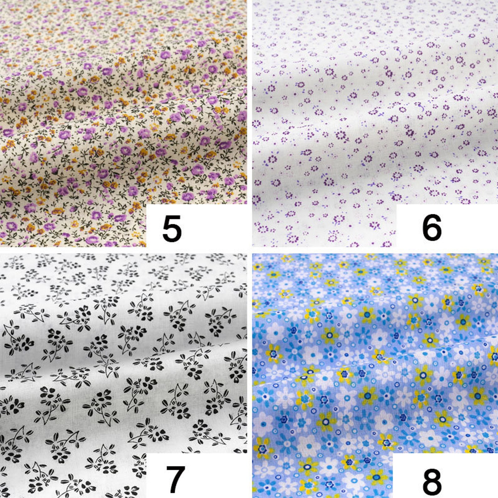 Little Floral Cotton, Shabby Flower Cotton Fabric, 100% Cotton Fabric ...