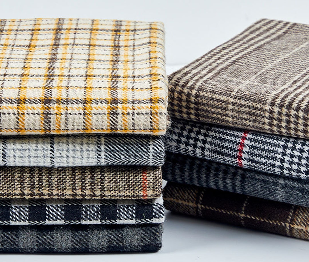 Plaid Woolen Fabric, Woolen Fabric, Woolen Coat Fabric, Vintage Woolen ...