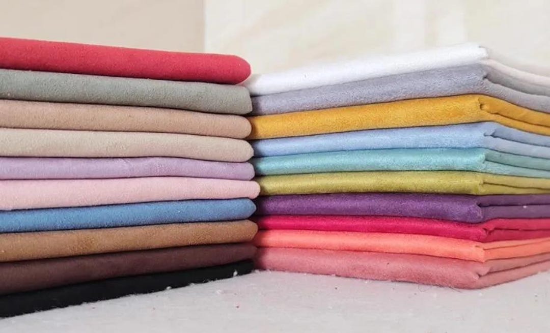Faux Suede Fabric for Lightweight Fabric Work, Thin Suedette Fabric ...