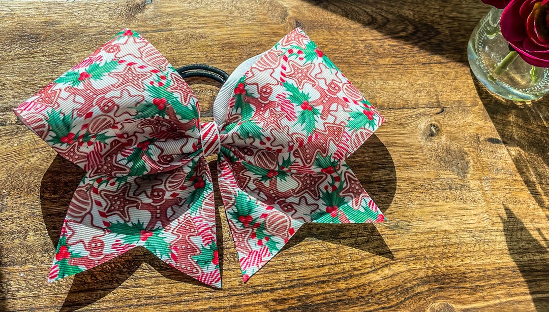 Gingerbread Man Candy Cane Christmas Cheer Hair Bow - Etsy