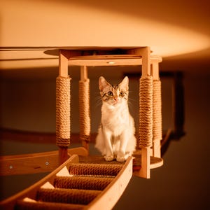Set of 4 Hanging Cat Houses & Ceiling Bridges – Modular Cat Play Zone ...