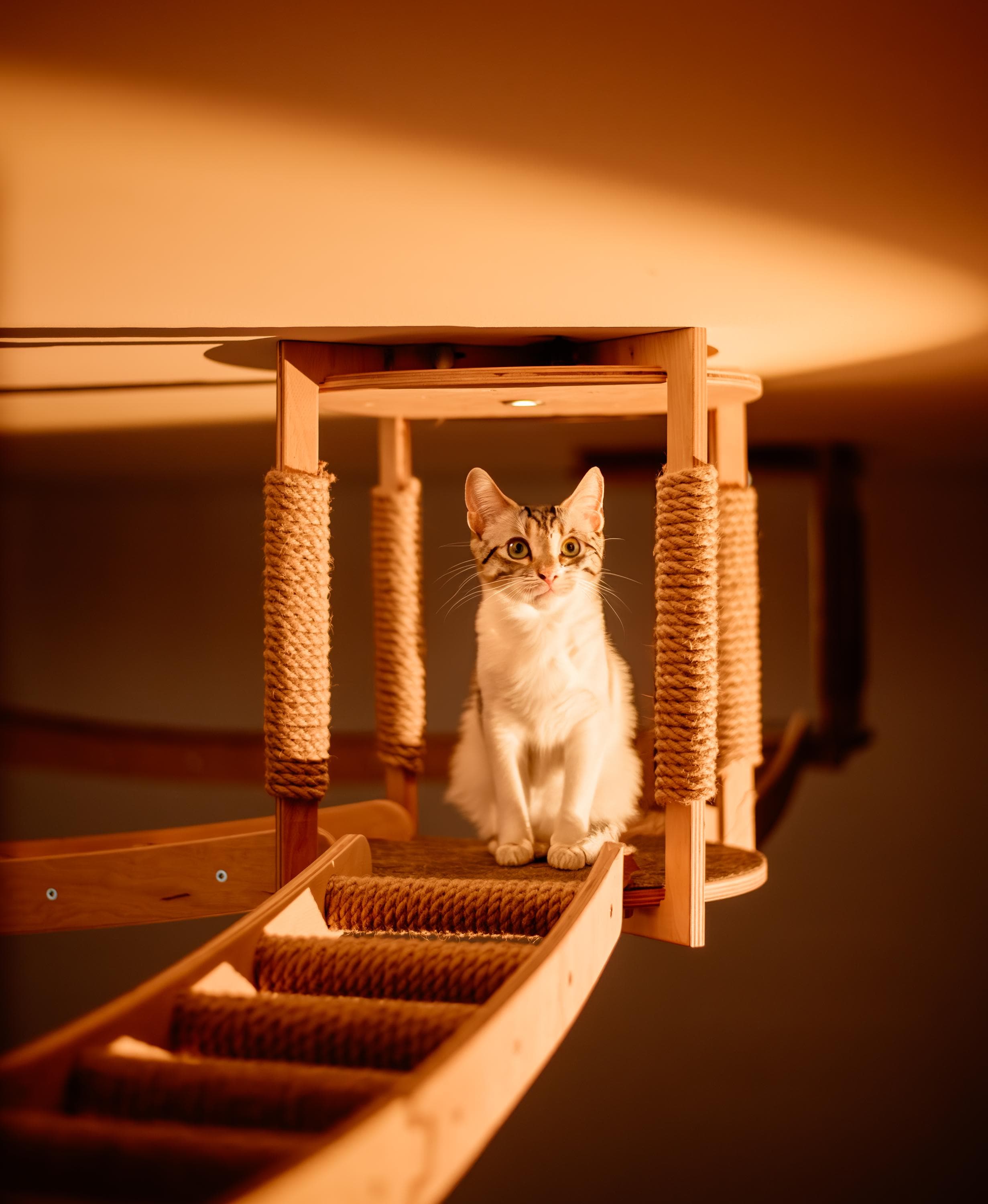 Set of 4 Hanging Cat Houses & Ceiling Bridges – Modular Cat Play Zone ...