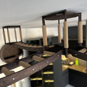 Wood Cat House Ceiling Playground, Bridge Climber Set - Etsy