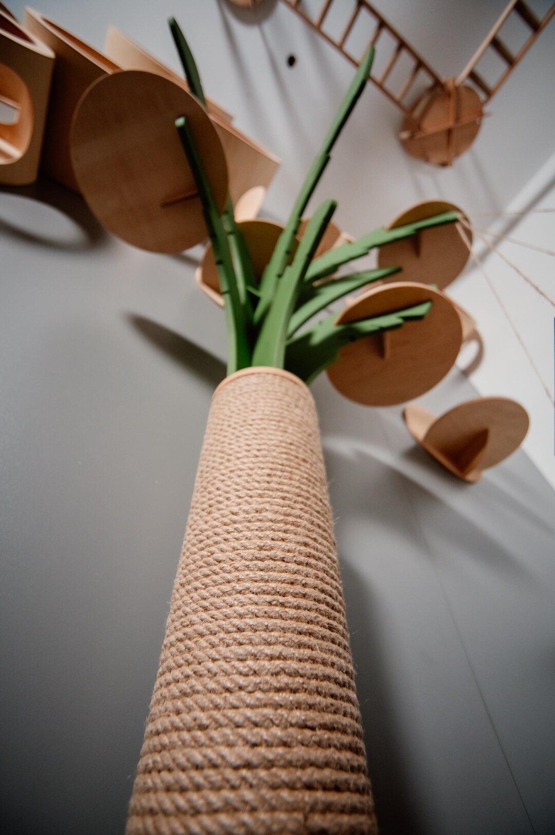 Modern Palm Tree Cat Tree: Sisal Scratching Post & Wood Platforms - Etsy