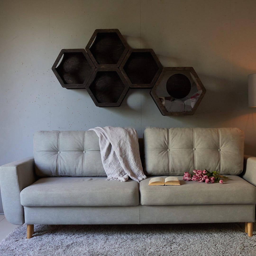 Hexagon Set Houses for Cats, Cat Shelf, Modern Cat Furniture, Gift for ...