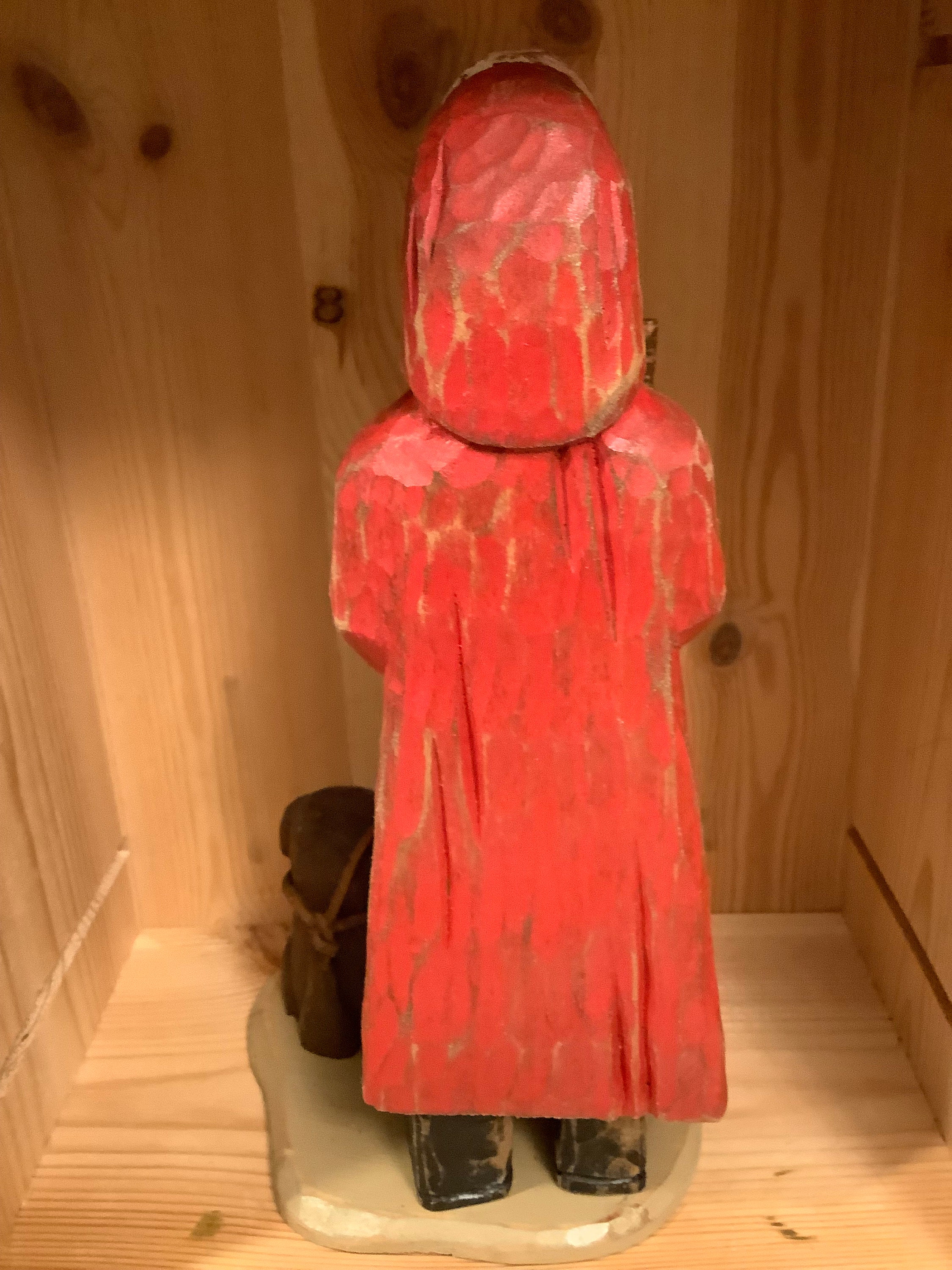 Wood Carved Puppy With a Carved Figurine All Hand Carved by Carved ...