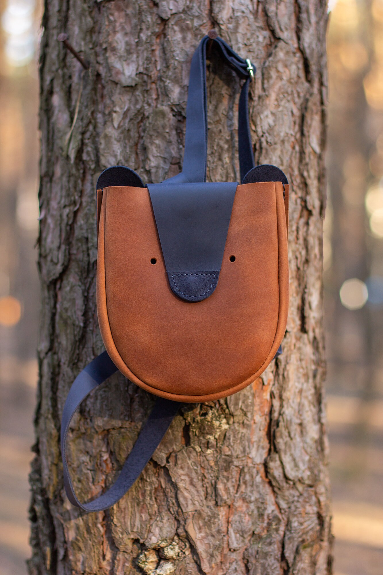 Cute animal backpack Teddy bear bag Leather rucksack | Etsy