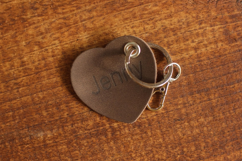 Personalized Heart Keychain for Kids – Custom Leather Gift, Party Favor ...