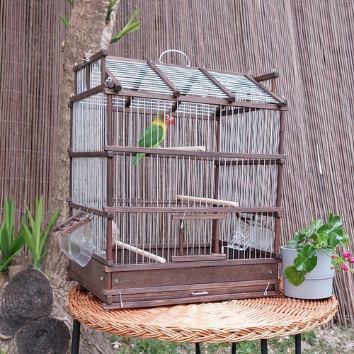 Rustic Bird Cage Brown / Handmade Cage / Canary Cage / Bird - Etsy
