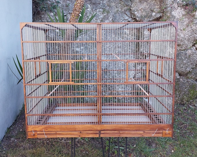 Extra Large Rectangular Bird Cage Old Brown / Handmade Cage / Bird ...