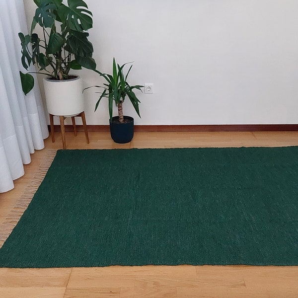 Dark Green Rug - Etsy