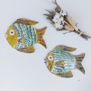 Large Ceramic Fish / Wall Hanging Fish / Vintage Decor / Pottery Fish ...