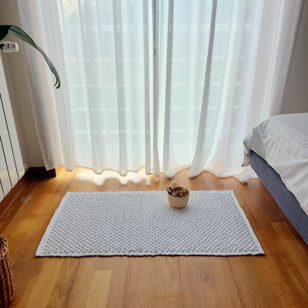 Small White Rug / Nursery Rug / Cotton Rug / Bathroom Rug / Bath Mat ...