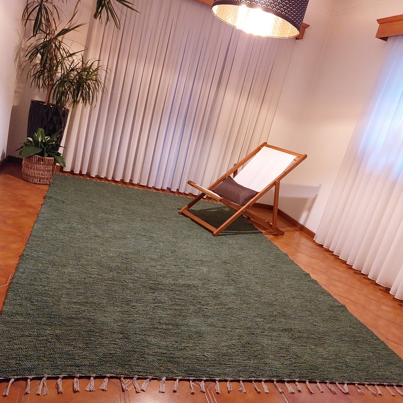 Extra Large Pine Green Rug 300x200 / Soft Rug / Cotton Rug / - Etsy