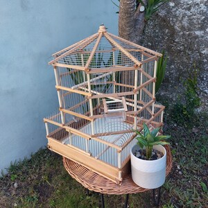 Natural Vintage Bird Cage / Handmade Bird Cage / Rustic Cage / Canary ...