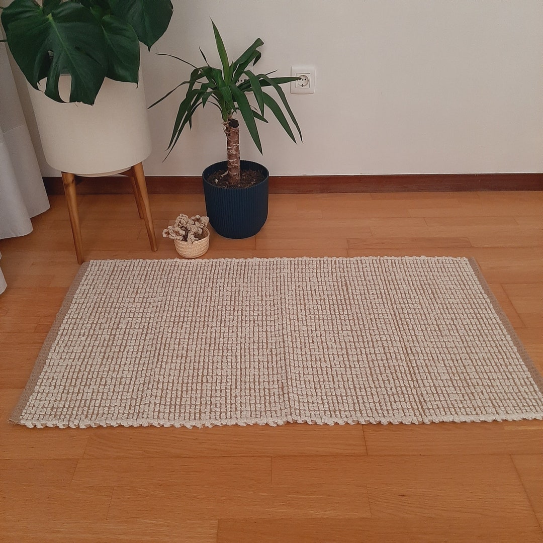Small Jute Cream Rug / Jute Rug / Handwoven Rug / Bedside Rug / Outdoor ...