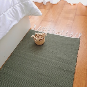 Long Olive Green Rug / Kitchen Rug / Floor Mat / Runner Rug / Area Rug ...