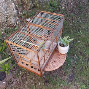 Large Rectangular Bird Cage Old Brown / Handmade Cage / Canary Cage ...