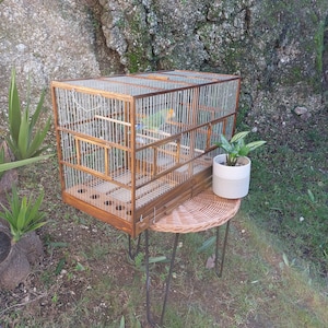 Large Rectangular Bird Cage Old Brown / Handmade Cage / Canary Cage ...