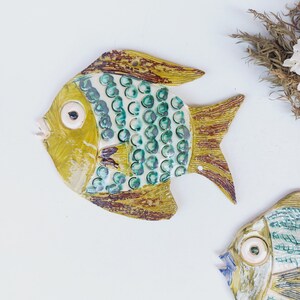 Large Ceramic Fish / Wall Hanging Fish / Vintage Decor / Pottery Fish ...