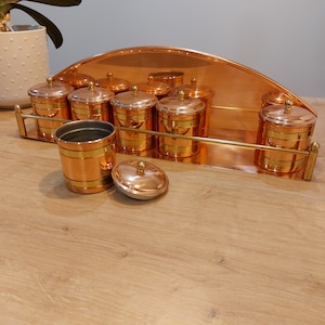 Copper Spice Jars Set of 6 / Modern Spice Jars / Spice Organization ...