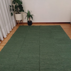 Extra Large Pine Green Rug 300x200 / Soft Rug / Cotton Rug / Living ...