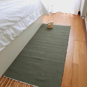 Long Olive Green Rug / Kitchen Rug / Floor Mat / Runner Rug / Area Rug ...