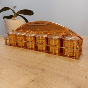 Copper Spice Jars Set of 6 / Modern Spice Jars / Spice Organization ...