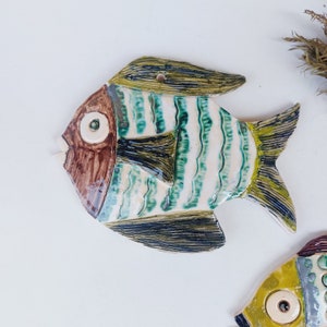 Large Ceramic Fish / Wall Hanging Fish / Vintage Decor / Pottery Fish ...