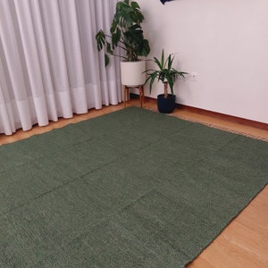 Extra Large Pine Green Rug 300x200 / Soft Rug / Cotton Rug / Living ...