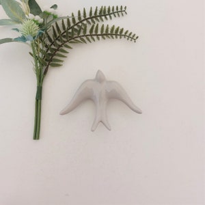 Glazed Light Grey Swallows / Bird Ornament / Ceramic Bird / Ceramic ...