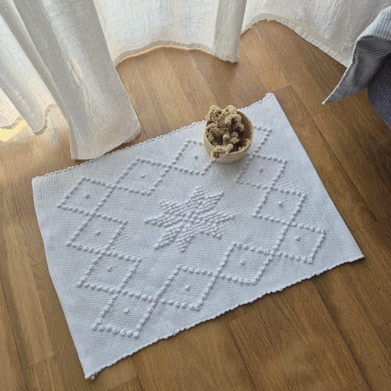 White Mini Rug Woven - Etsy