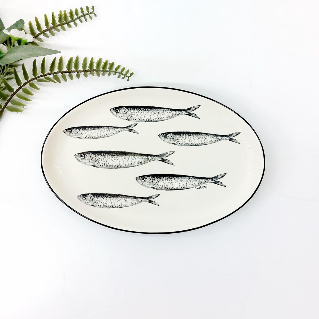 Oval Plate Sardines / Ceramic Plates / Decorative Plate / Oval Serving ...