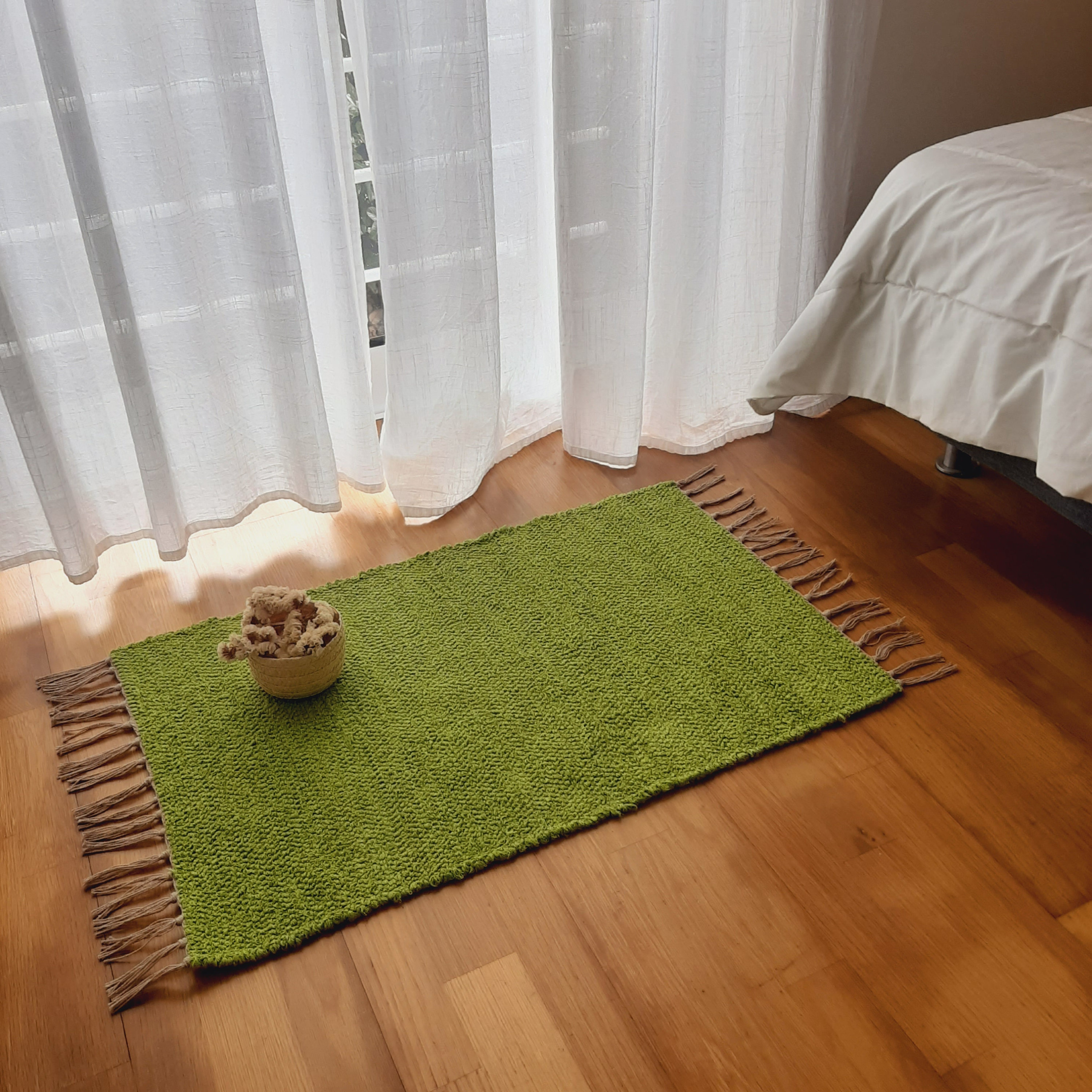 Mini Pear Green Rug / Cotton Rug / Soft Rug / Colorful Rug / Mini Rug ...