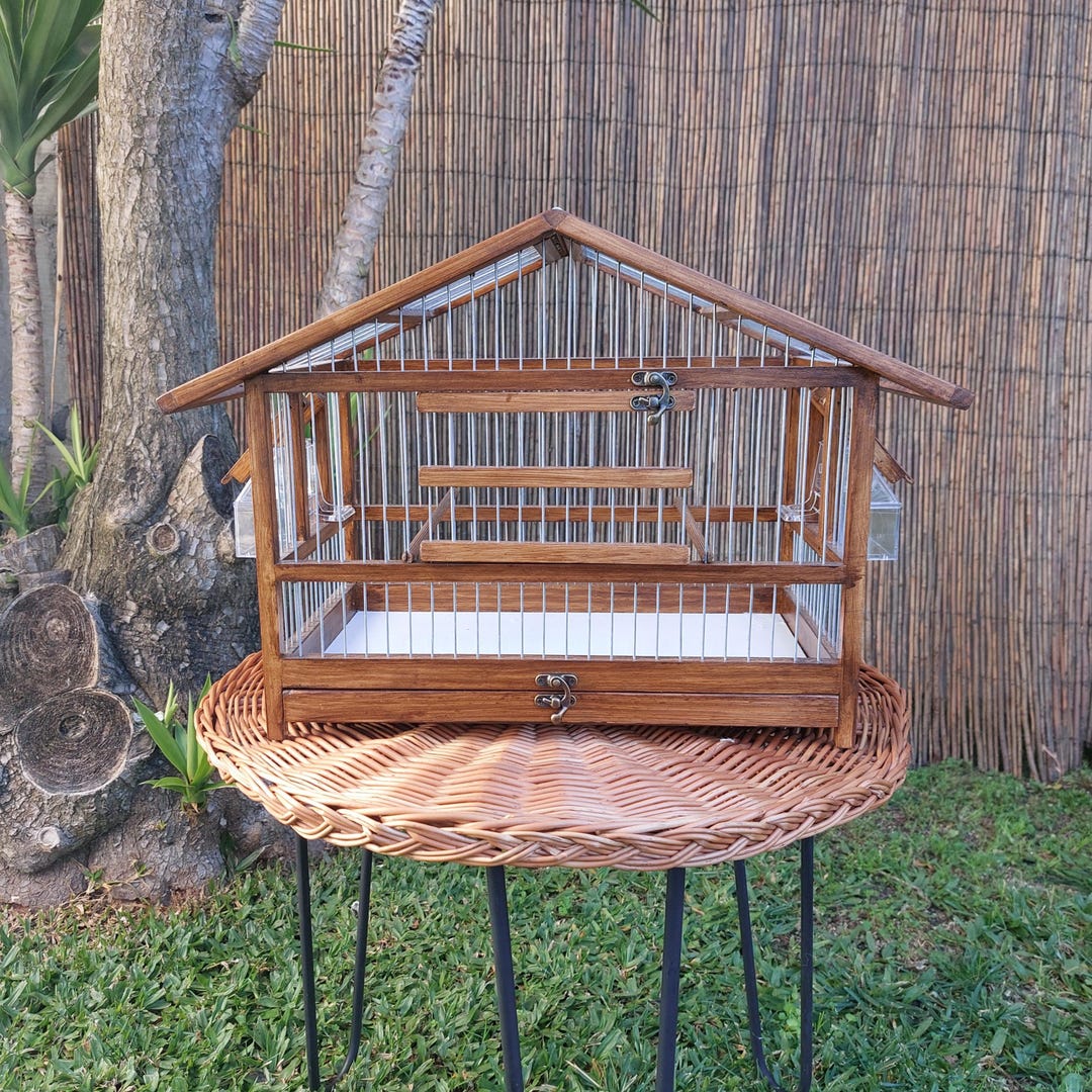 Rustic Bird House Brown / Canary Cage / Bird House / Rustic Cage ...