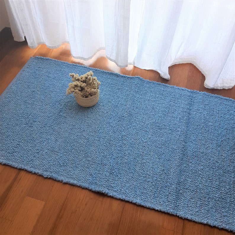 Small Baby Blue Rug / Kids Room Rug / Bedside Rug / Washable - Etsy