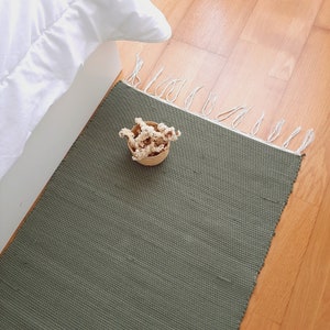 Long Olive Green Rug / Kitchen Rug / Floor Mat / Runner Rug / Area Rug ...