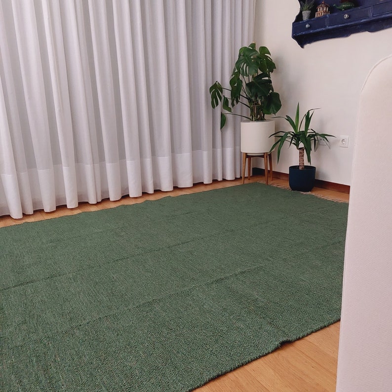 Extra Large Pine Green Rug 300x200 / Soft Rug / Cotton Rug / - Etsy