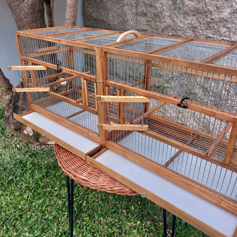 Large Rectangular Wooden Cage / Rustic Cage / Handmade Cage / Canary ...