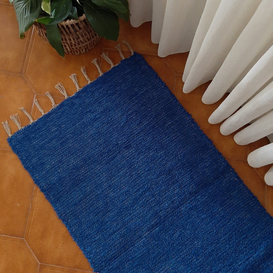 Medium Royal Blue Rug / Rug for Bedroom / Bathroom Rug / Rag Rug ...