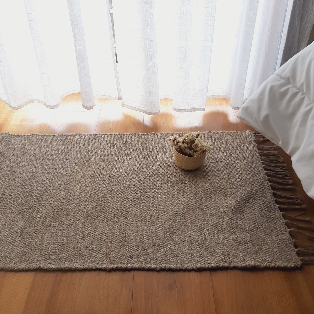 Small Light Brown Rug / Handmade Rug / Cotton Rug / Bathroom Rug ...